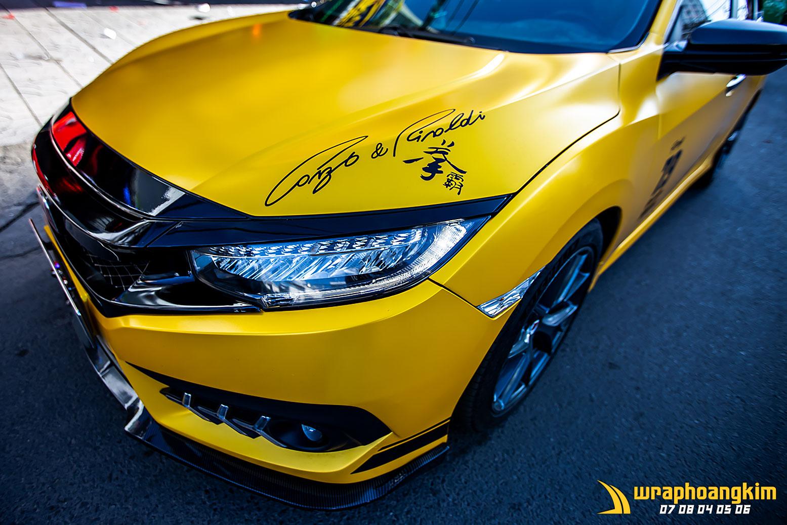 Honda Civic Full Wrap Matte Yellow